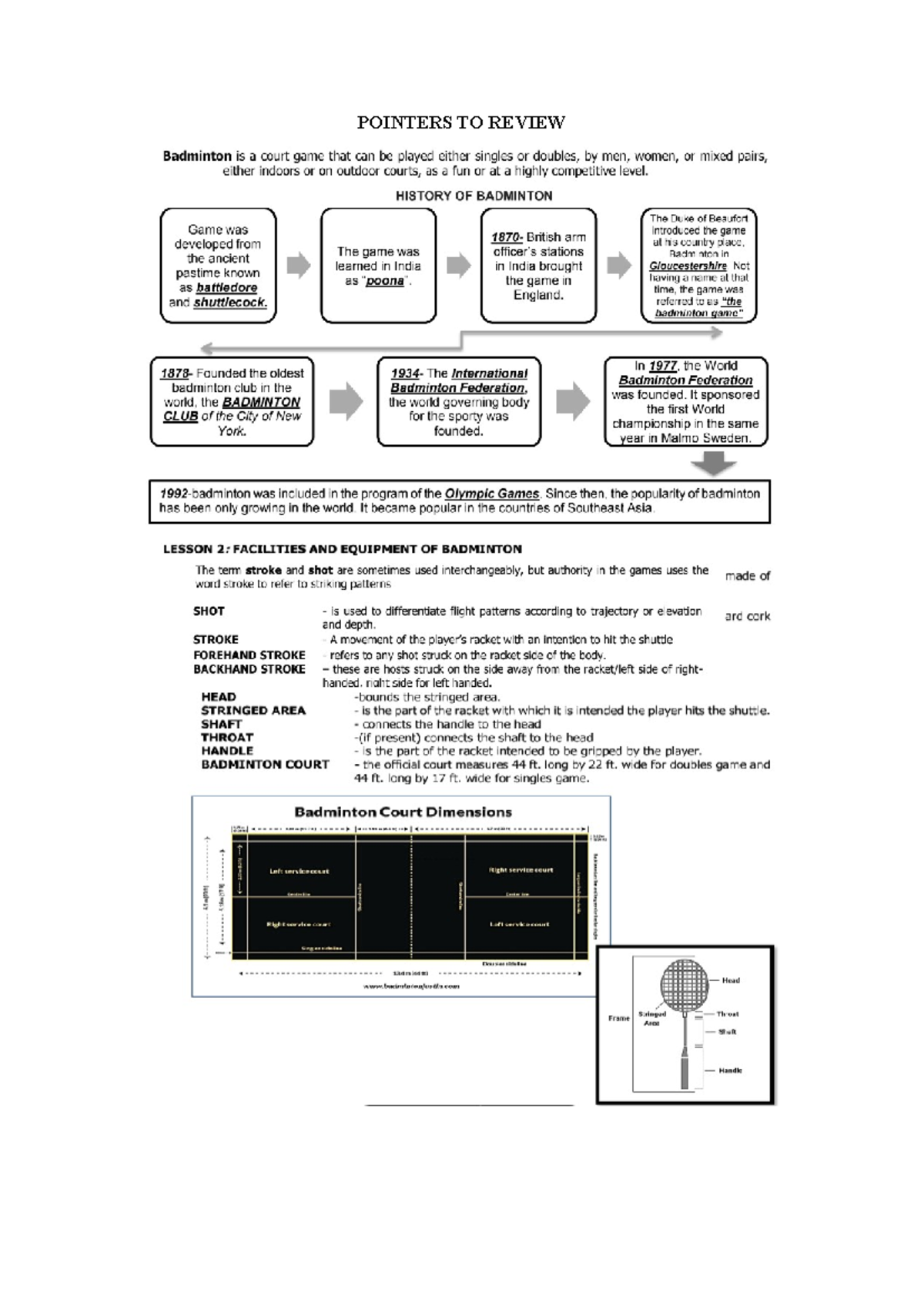 Pointers TO Review - This is an activity for Volleyball - Recreational ...