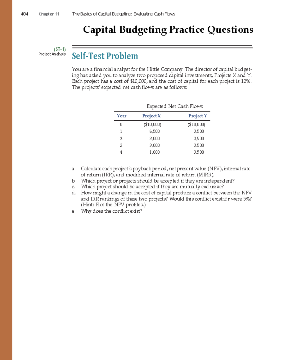 Capital Budgeting Basic Level Practice Questions - 404 Chapter 11 The ...