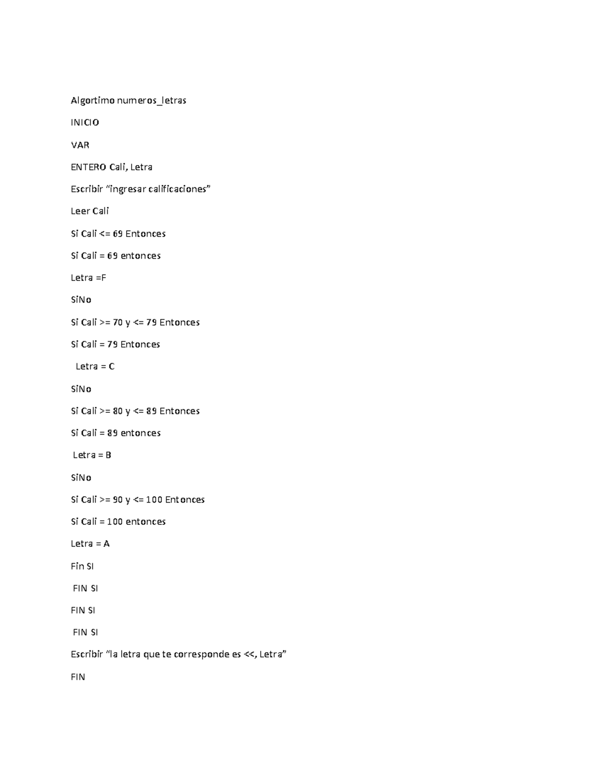 Algoritmo numeros a letra - Introducción A la elaboración de algoritmos ...