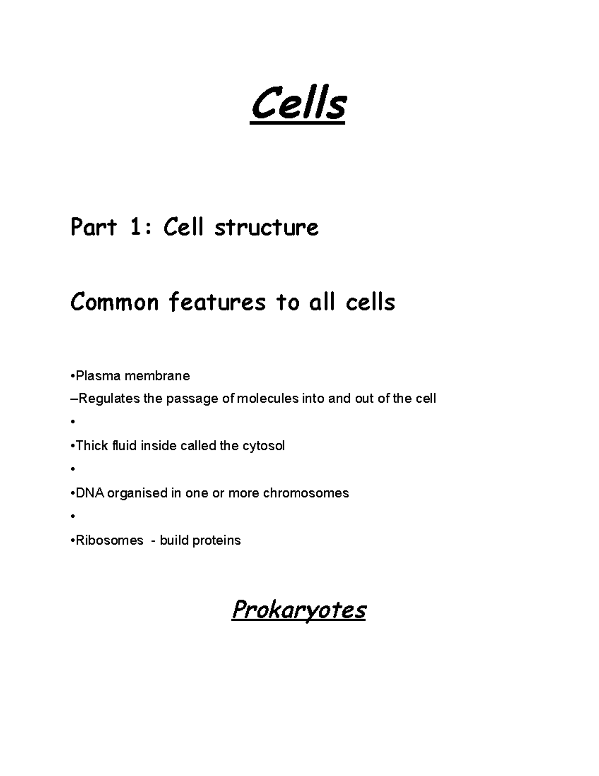 Cells - these lecture will help in biology - Cells Part 1: Cell ...