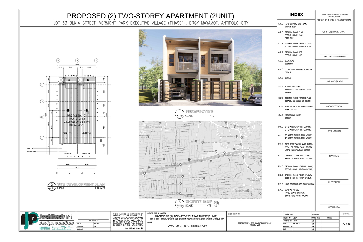 Answer (1) 2 - math - VICINITY MAP SITE DEVELOPMENT PLAN PERSPECTIVE A ...
