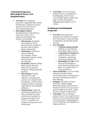 Psychological Perspectives - PSYCHOLOGICAL PERSPECTIVES (NOTES ...