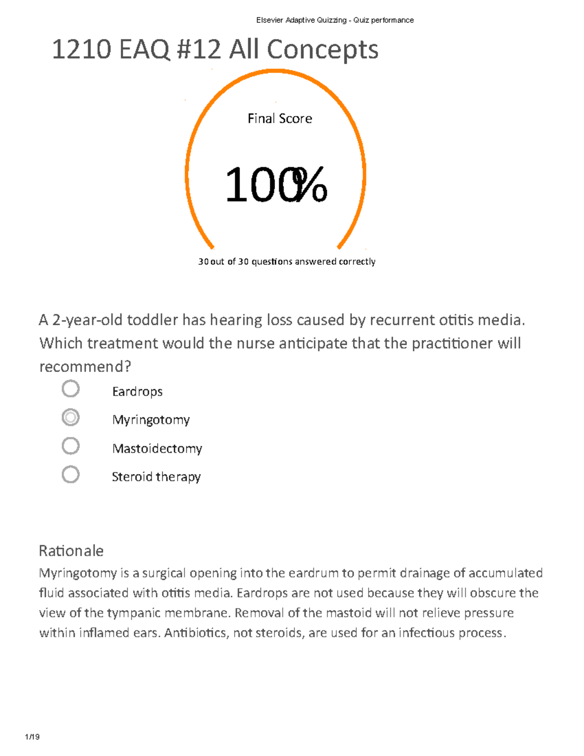 All concepts Elsevier practice questions - 1210 EAQ #12 All Concepts A ...