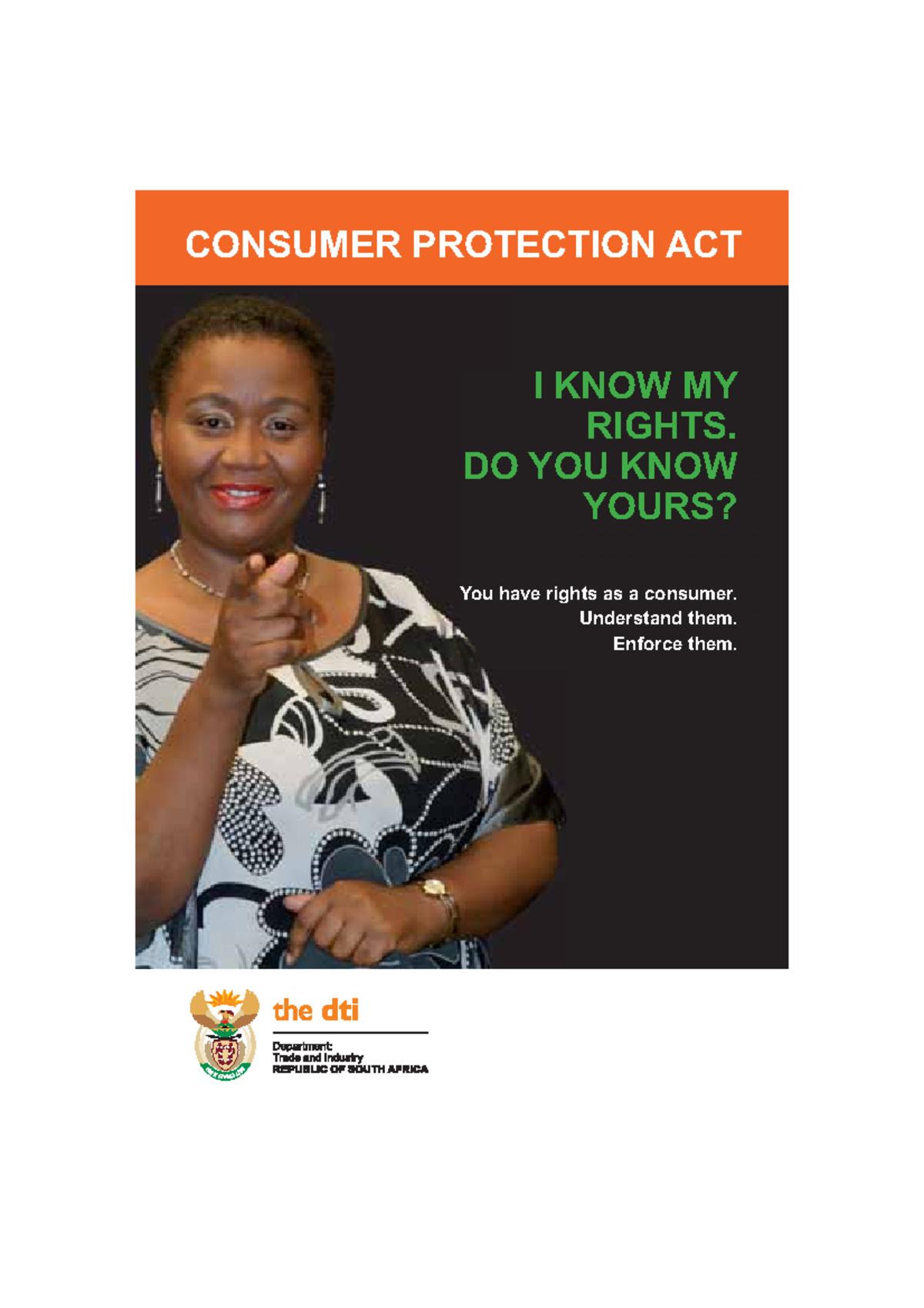 Consumer protection act - CONSUMER PROTECTION ACT I KNOW MY RIGHTS. DO ...
