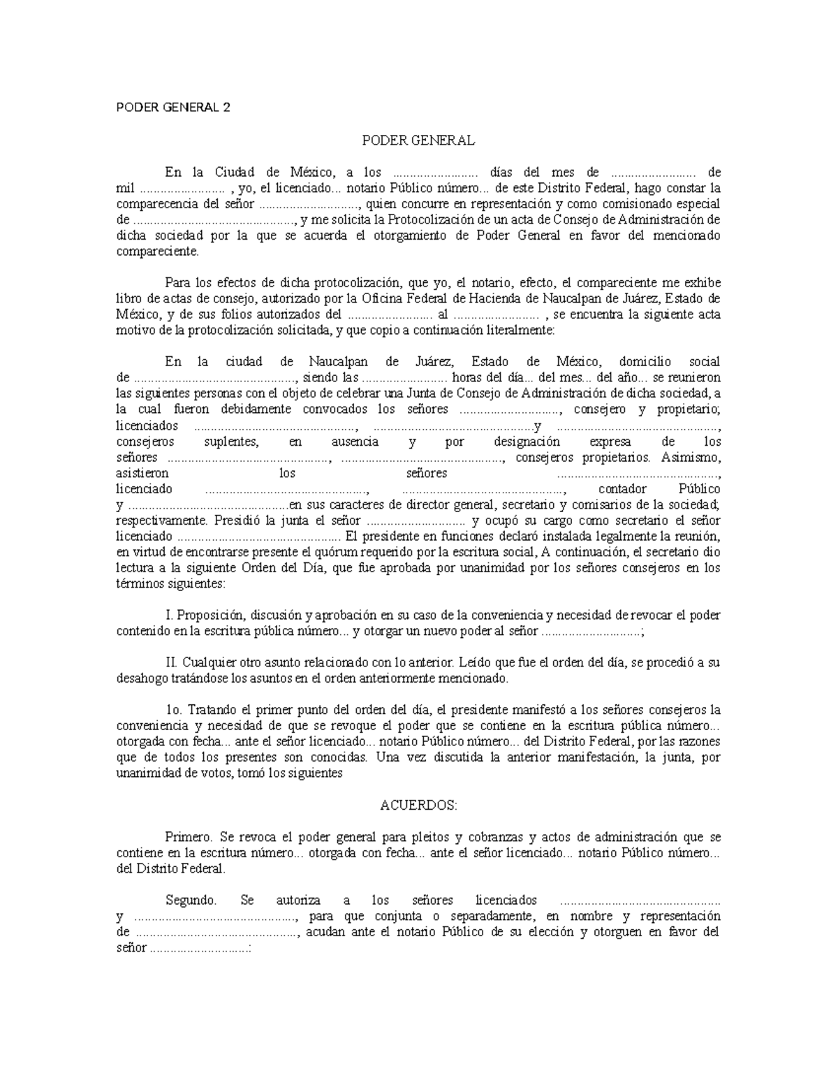 Poder General 3 - PODER GENERAL 2 PODER GENERAL En la Ciudad de México ...