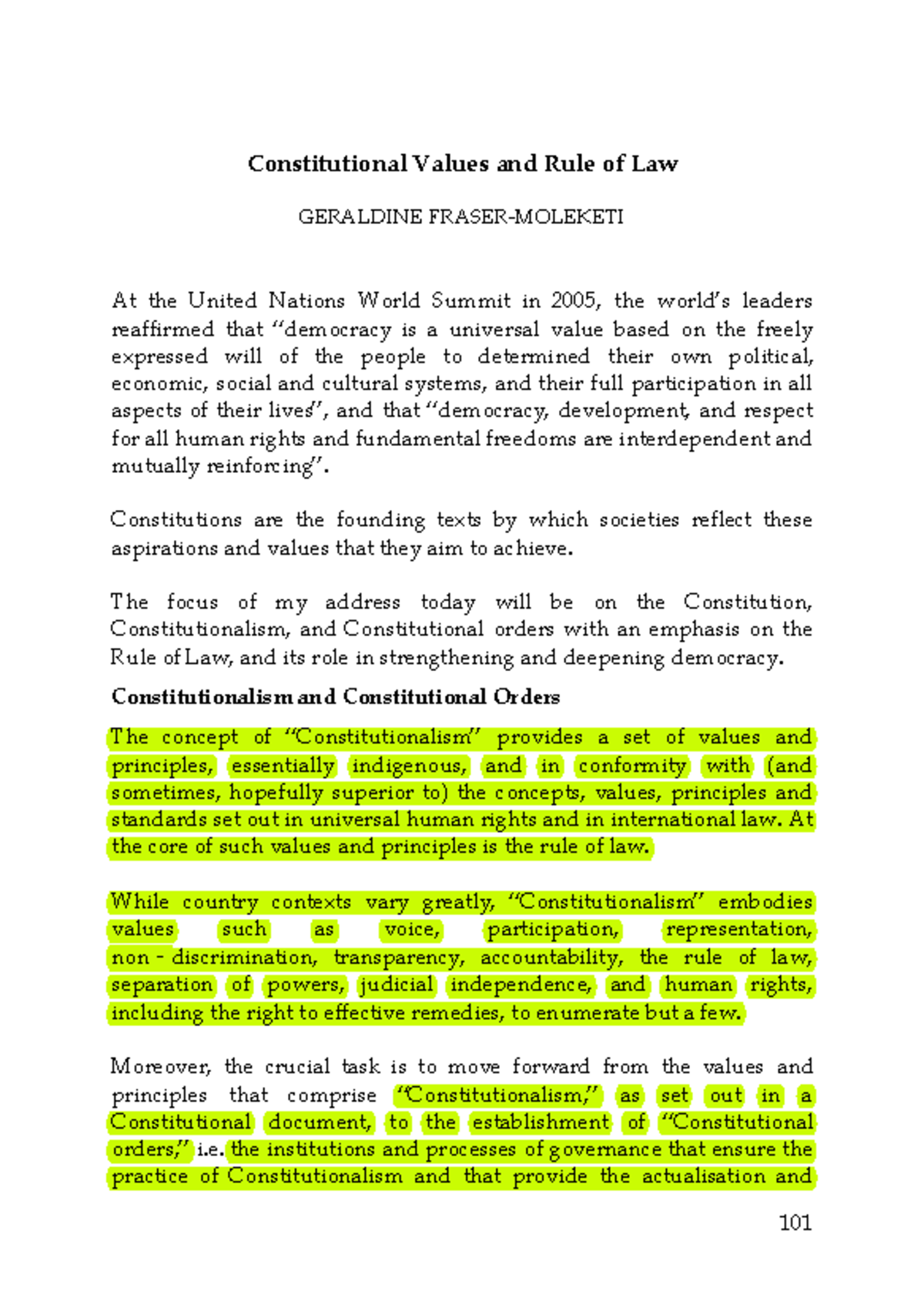 Constitutional Values and Rule of Law Moleketi - Constitutional Values ...