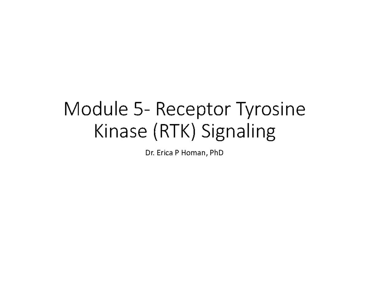 Module 5- Receptor Tyrosine Kinase Signaling - Module 5- Receptor ...