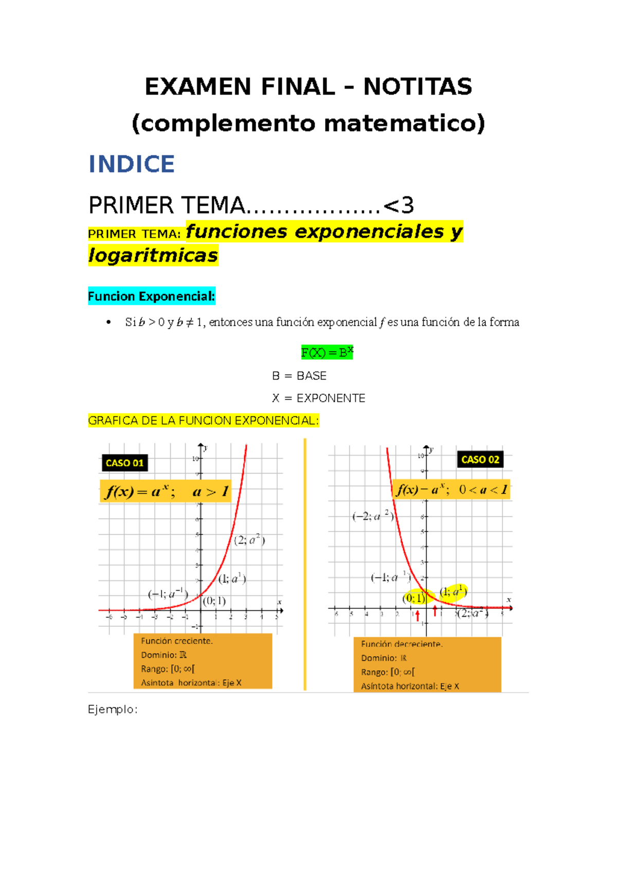 Examen Final temas de complemento matematico - EXAMEN FINAL – NOTITAS (complemento matematico ...
