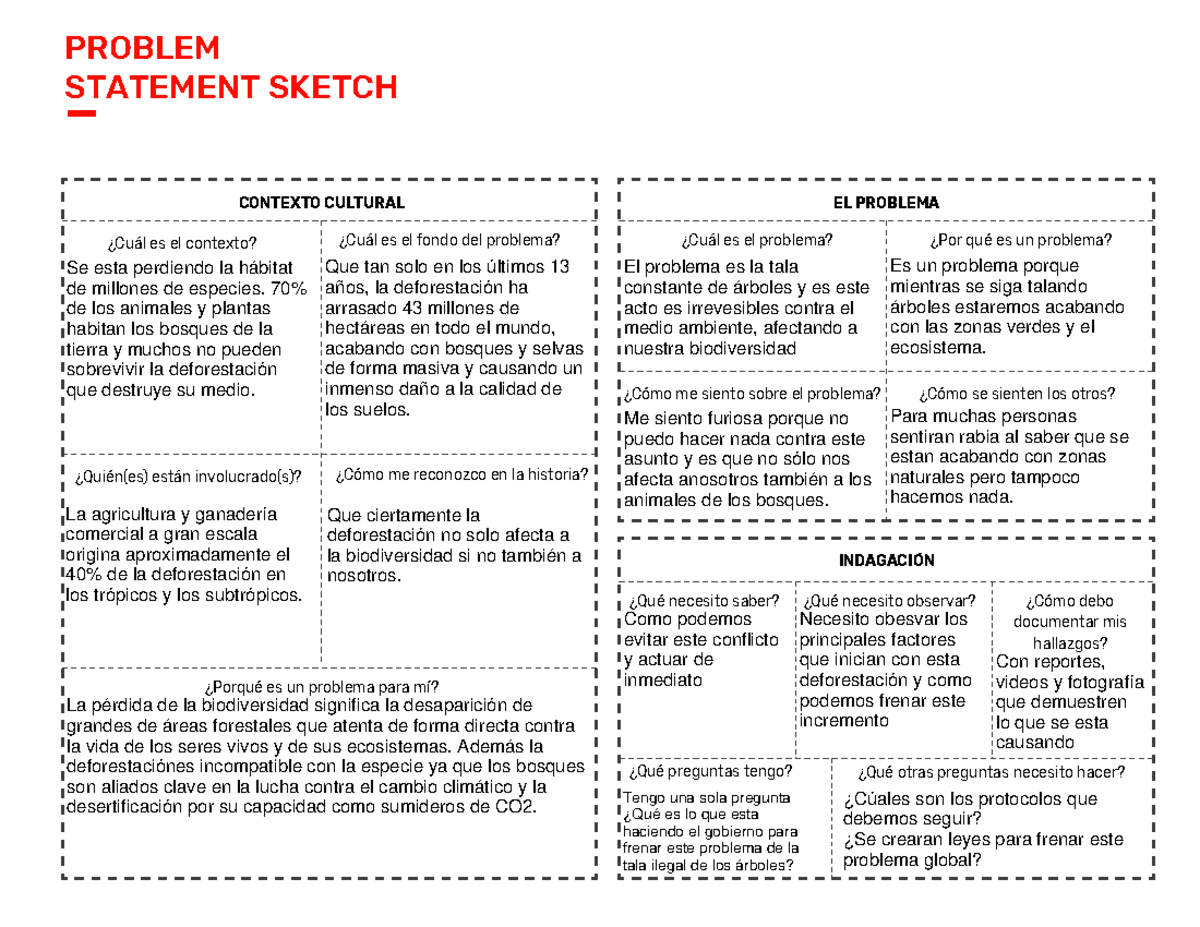 A7. Problem Statement Sketch - PROBLEM STATEMENT SKETCH ¿Cuál es el ...
