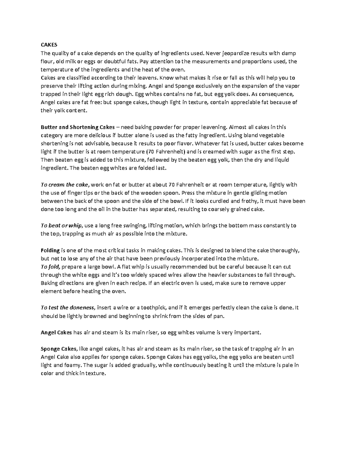 Cakes - Summary The Teacher and the School Curriculum - CAKES The ...