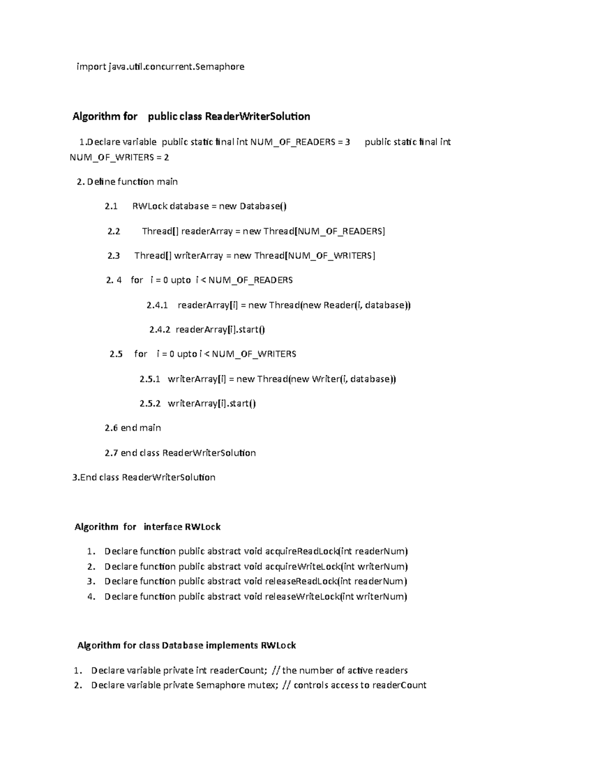 algorithm for public class - import java.util.concurrent Algorithm for ...
