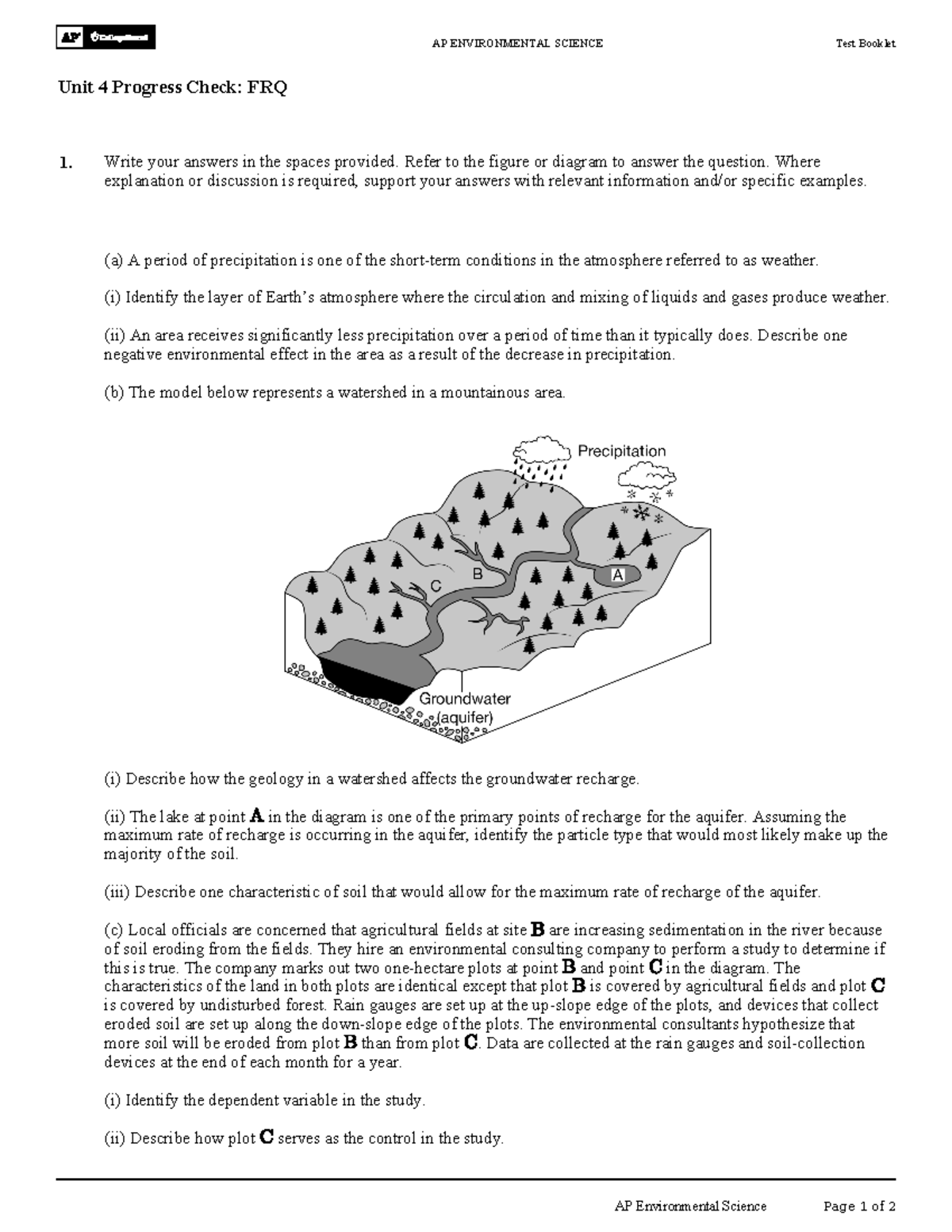 TB Unit4Progress Check FRQ 6629cc67117 a60 - Write your answers in the spaces provided. Refer to ...
