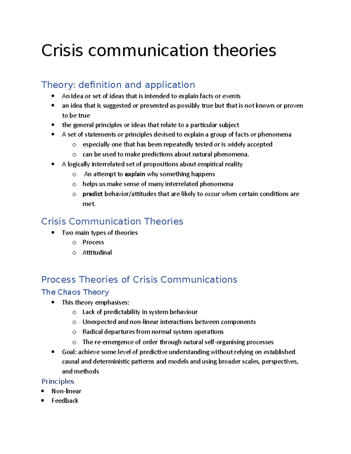 Crisis communication theories - Crisis communication theories Theory ...