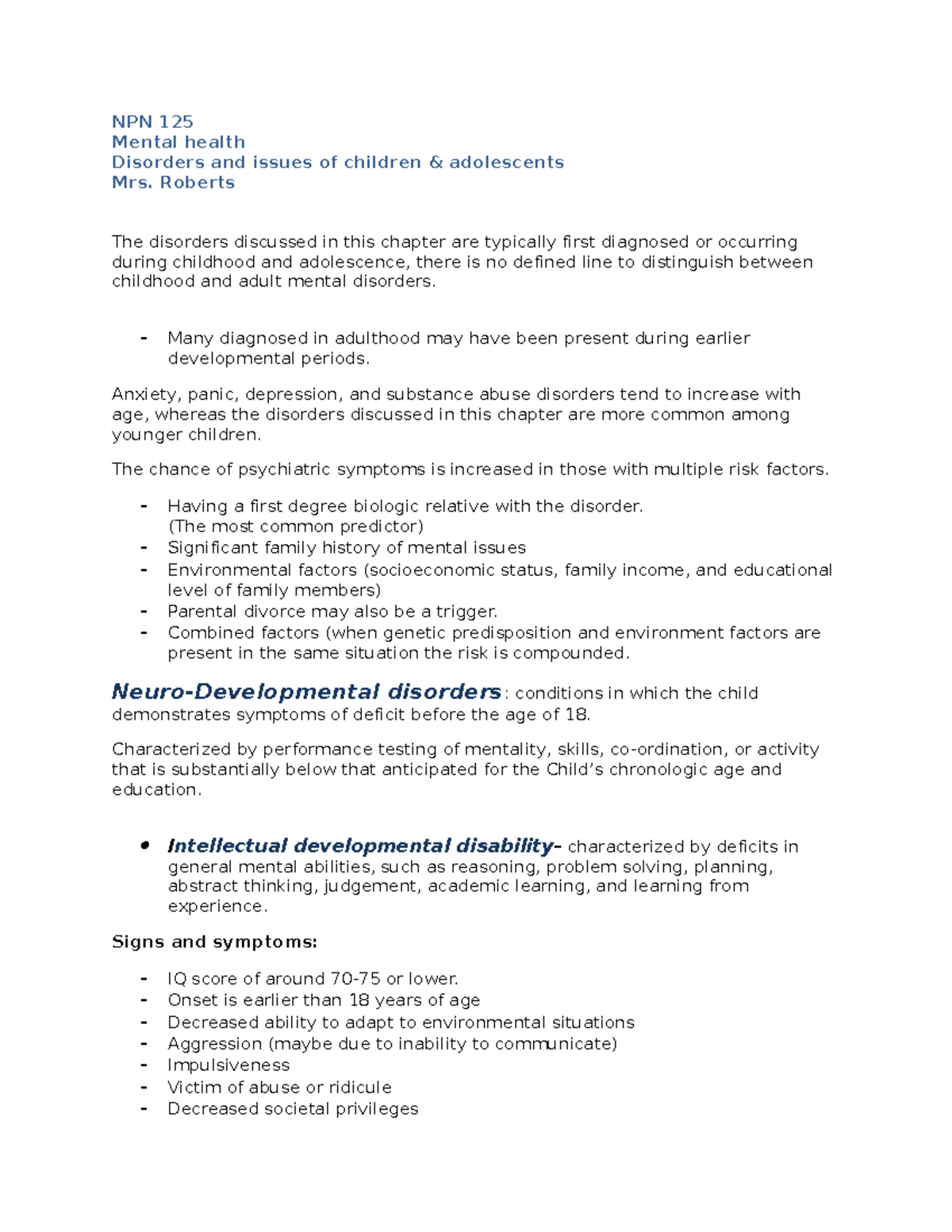 NPN 125 Disorders and issures of children and adolescents 2023 - NPN ...
