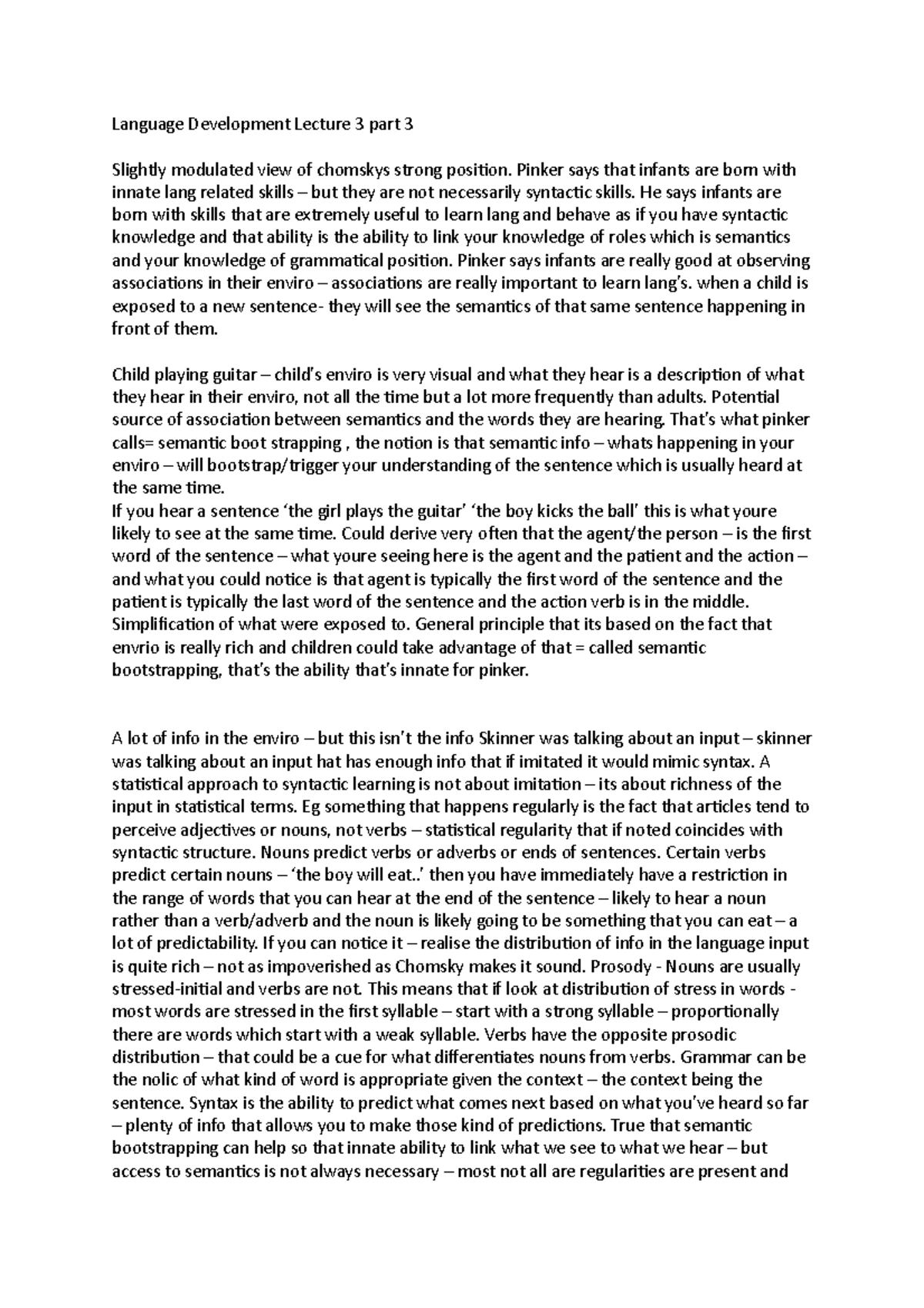 Language Development Lecture 3 part 3 - Language Development Lecture 3 ...