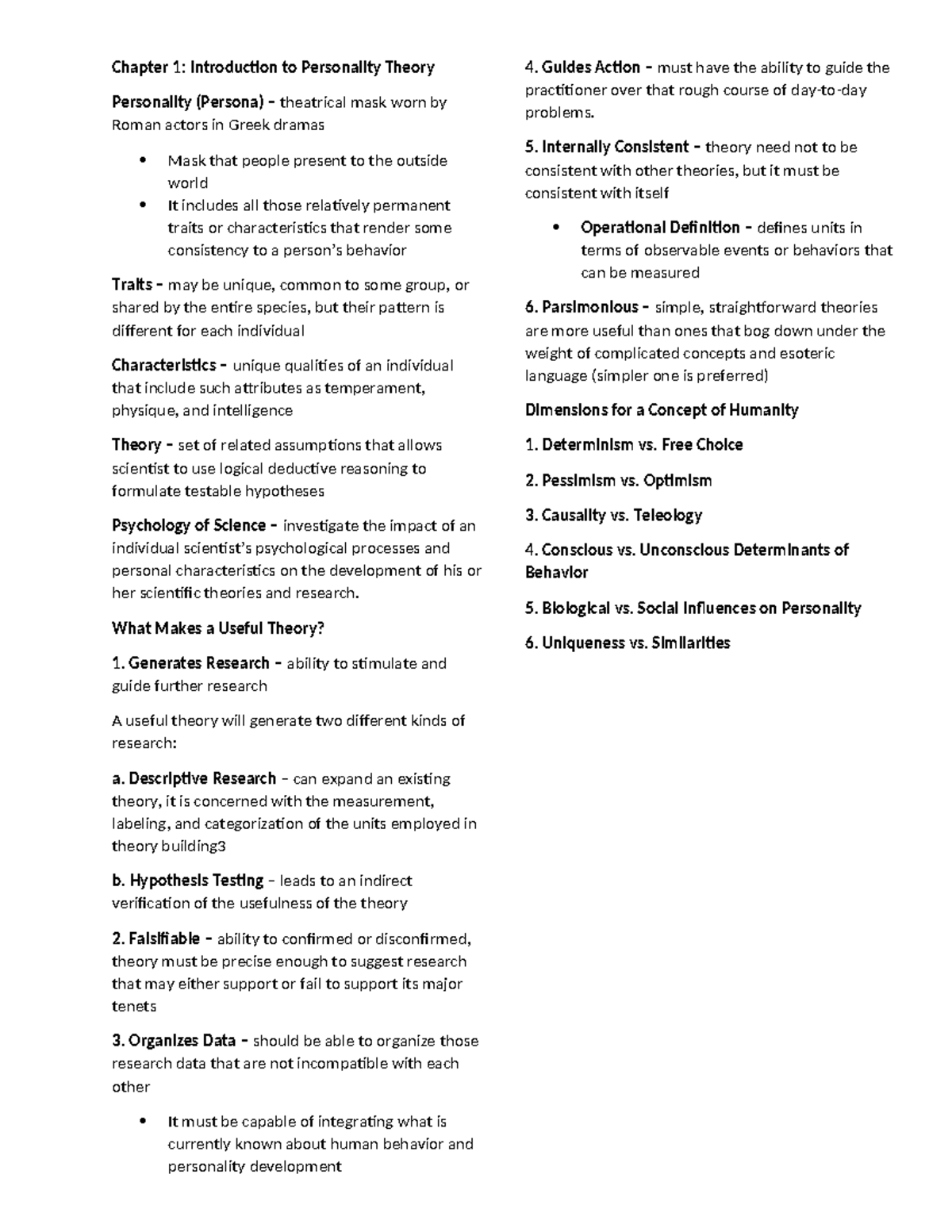 Introduction to Psychology - Chapter 1: Introduction to Personality ...