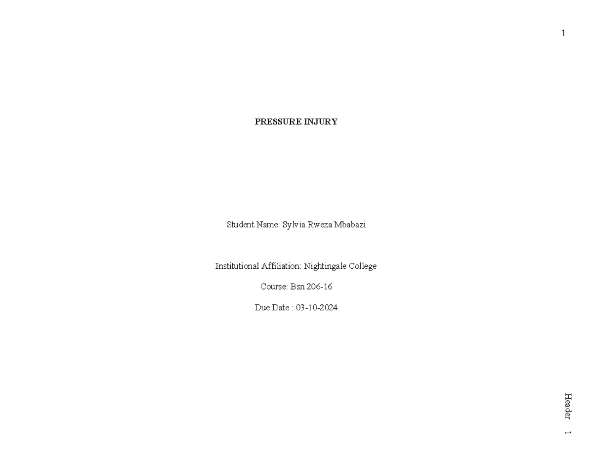 7124277 Braden Scale template Edward - Header 1 PRESSURE INJURY Student ...