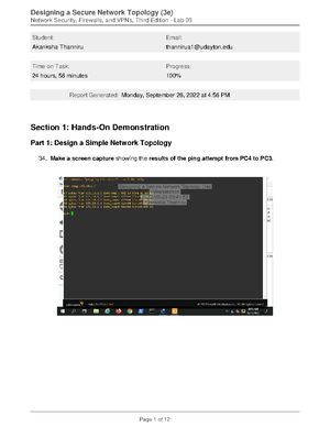 Thanniru- lab 2 - labs for hands-on - Network Security, Firewalls, and ...