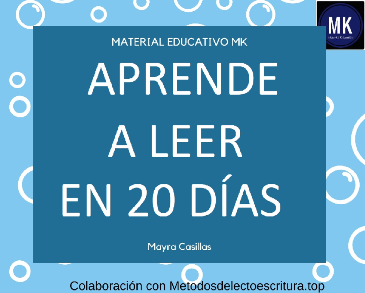 Método Aprende a leer en 20 días recopilado por Materiales Educativos ...