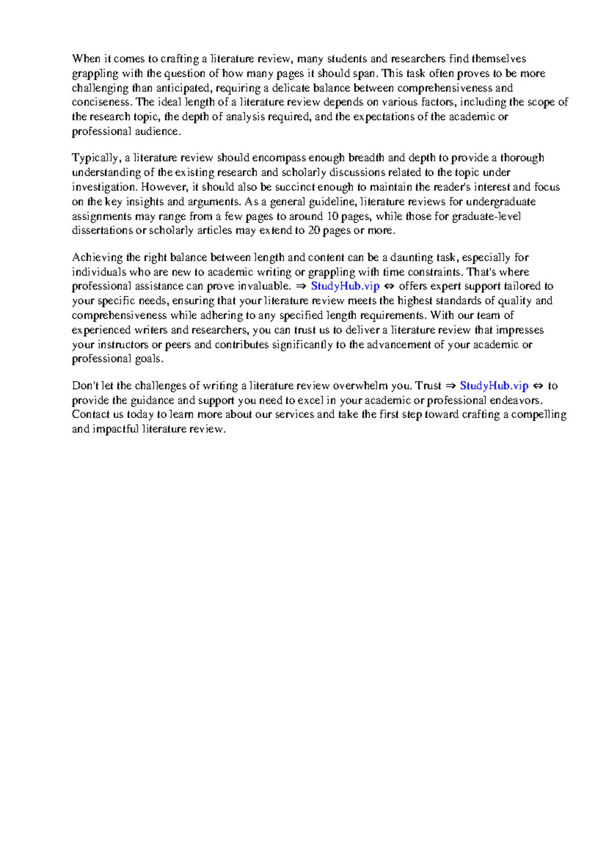 How Many Pages Should A Literature Review Have - When it comes to ...