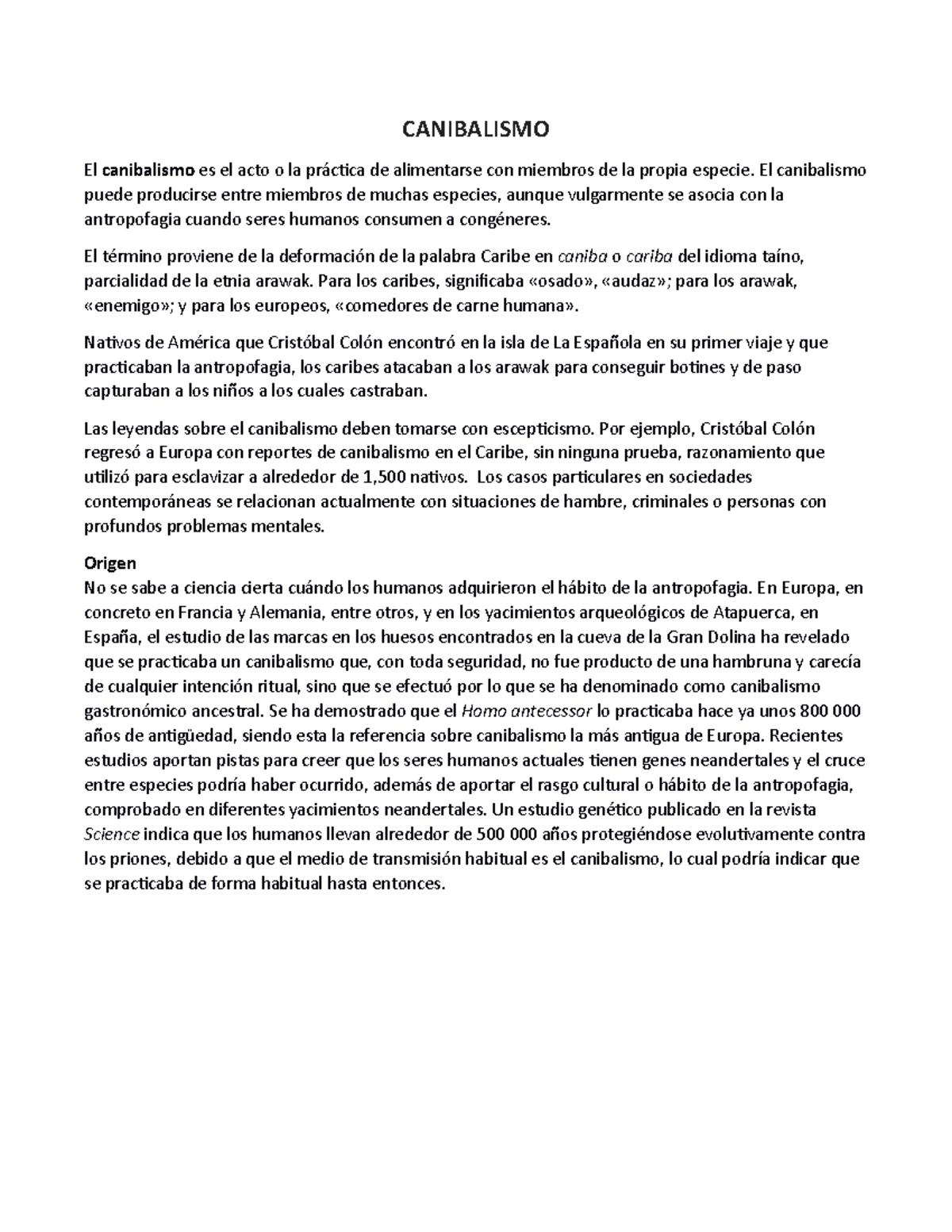 Canibalismo (resumen) Abril Nahomi Ruiz Mendez - CANIBALISMO El ...