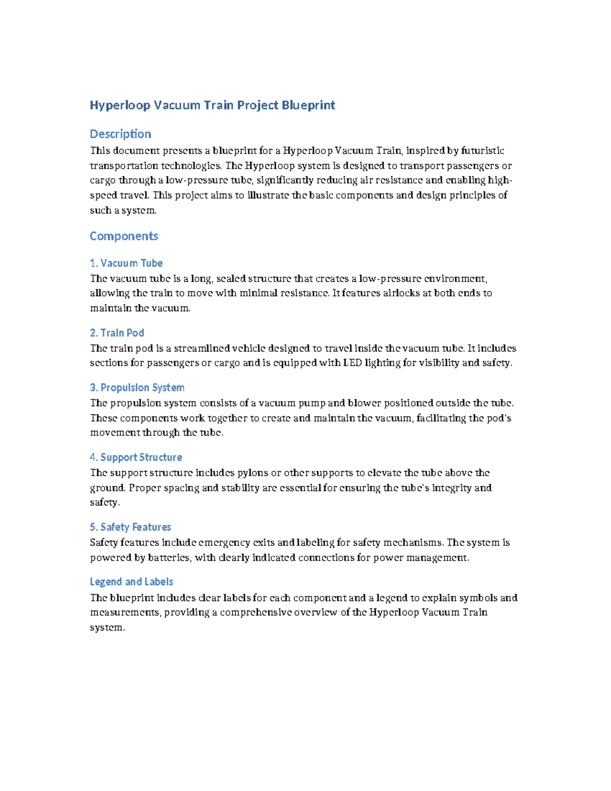 Hyperloop Vacuum Train Blueprint - Hyperloop Vacuum Train Project ...