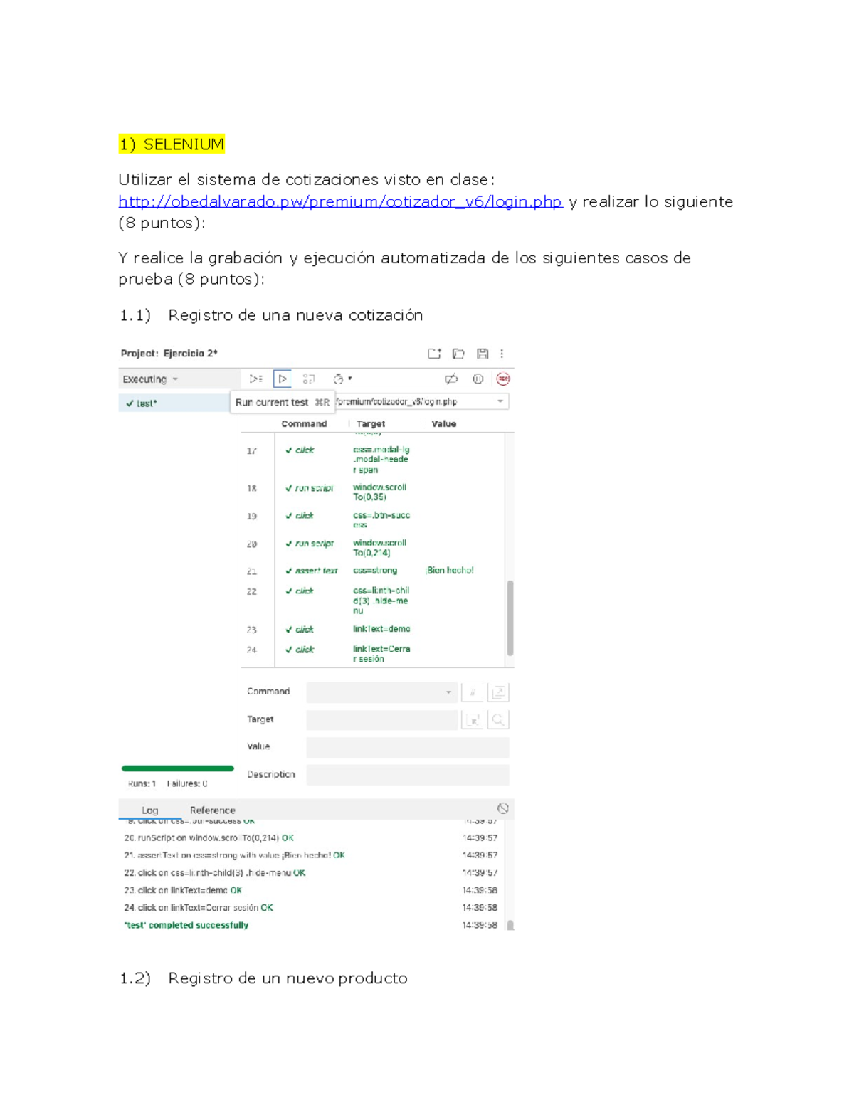 Ejercicio 1 030624 - Diseño de Experimentos en SI - 1) SELENIUM Utilizar el sistema de ...
