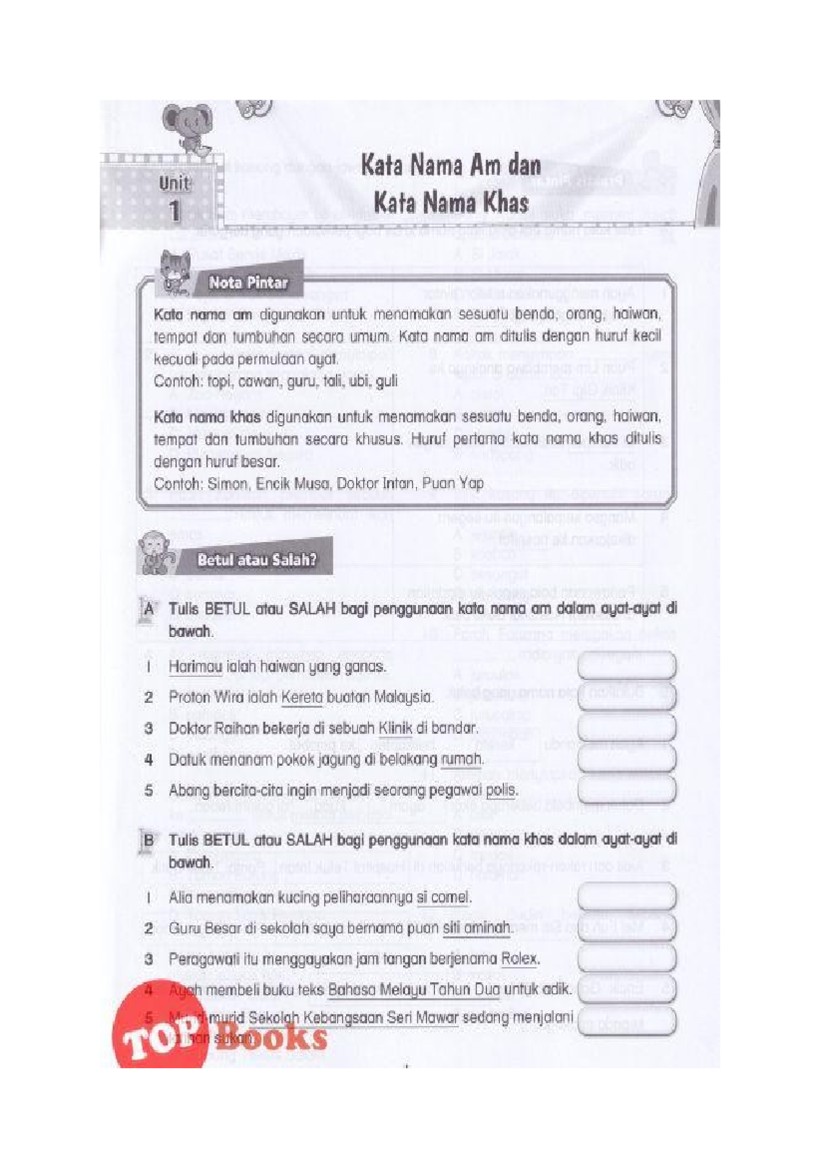 Latihan KATA NAMA AM DAN KHAS - Kata Nama Am dan Unit 1 Kata Nama Khas ...