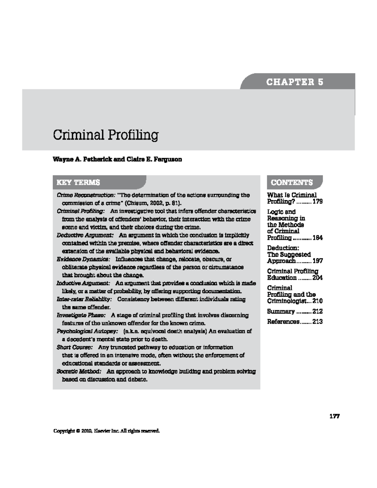 Chapter 5 A - criminology 101 notes. forensics - CHAPTER 5 Criminal ...