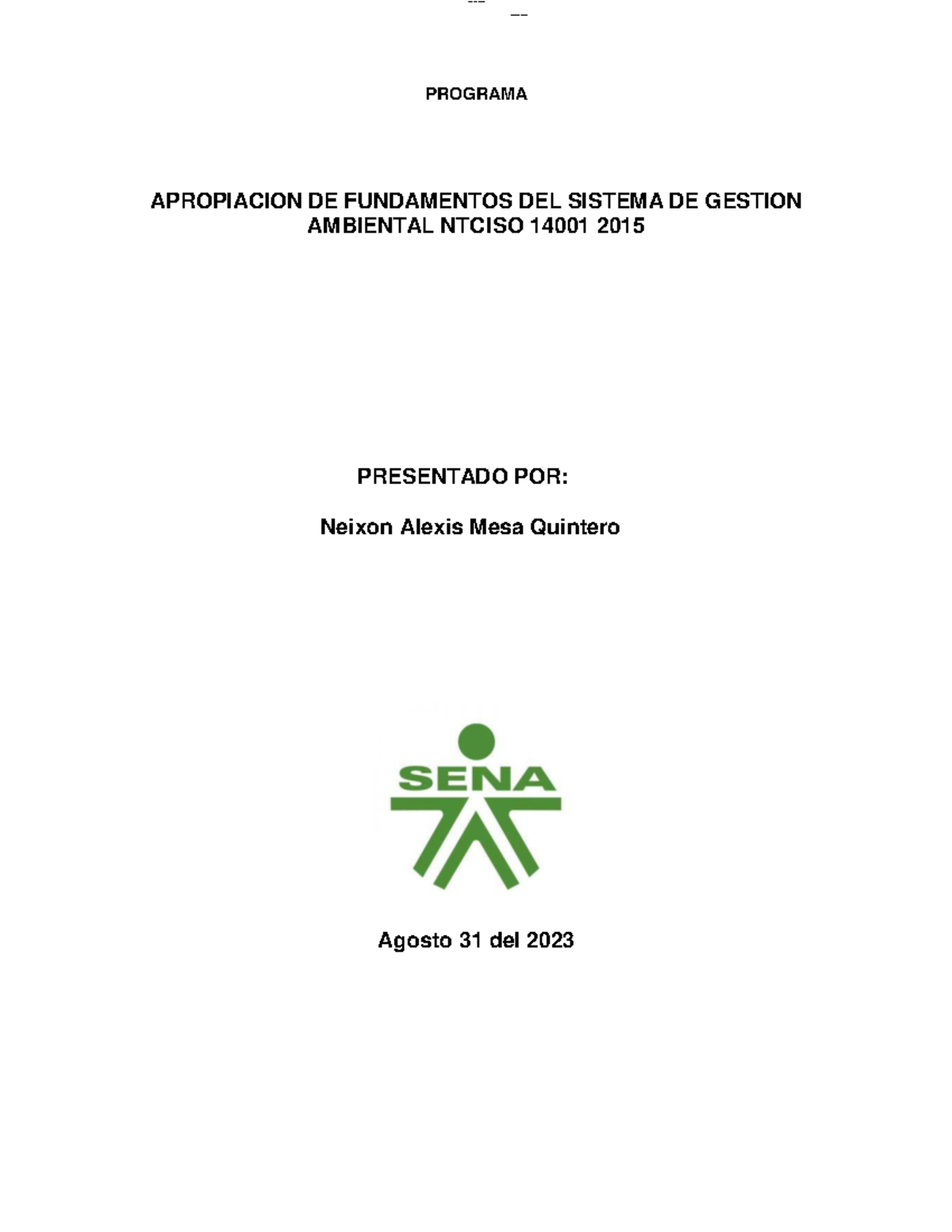 Apropiacion de Fundamentos del Sistema de Gestion Ambiental ntc iso 14001 2015 (2813422) (SGA ...