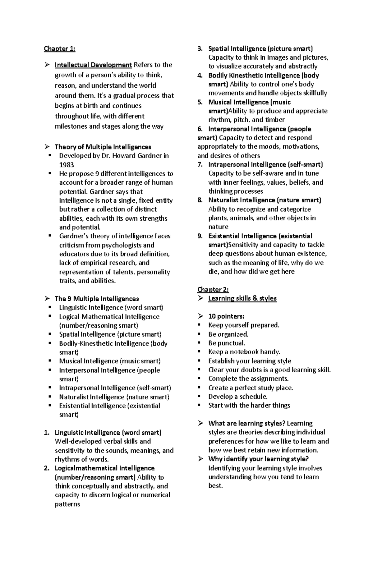 Prof Dev-chp1-2 - Hdjdje - Chapter 1: Intellectual Development Refers ...