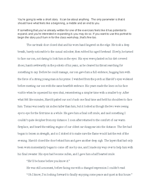 Portrait 2 - Professor Michael Sears - You’re going to write a portrait ...