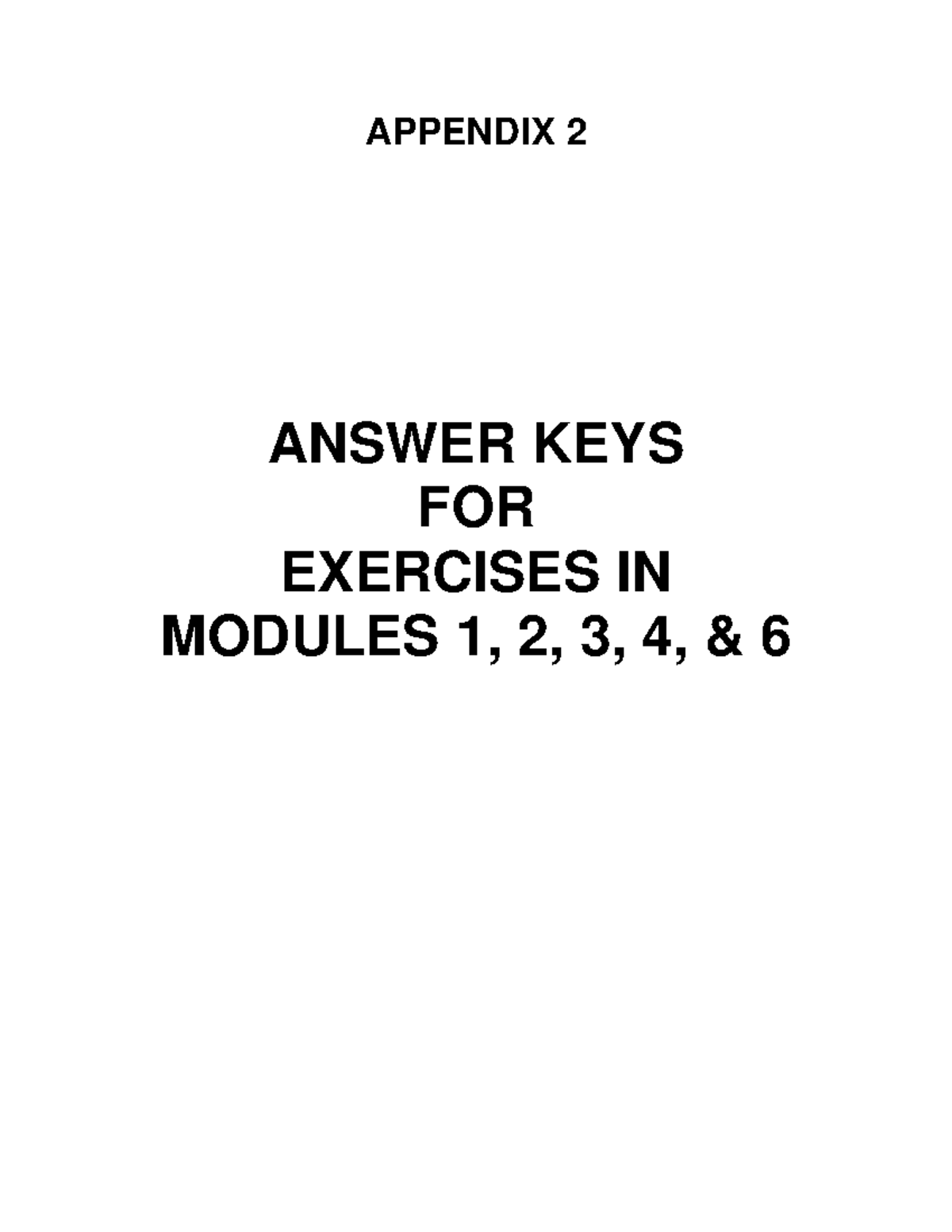 Comm I Appendix 2 - Answer Keys - APPENDIX 2 ANSWER KEYS FOR EXERCISES ...