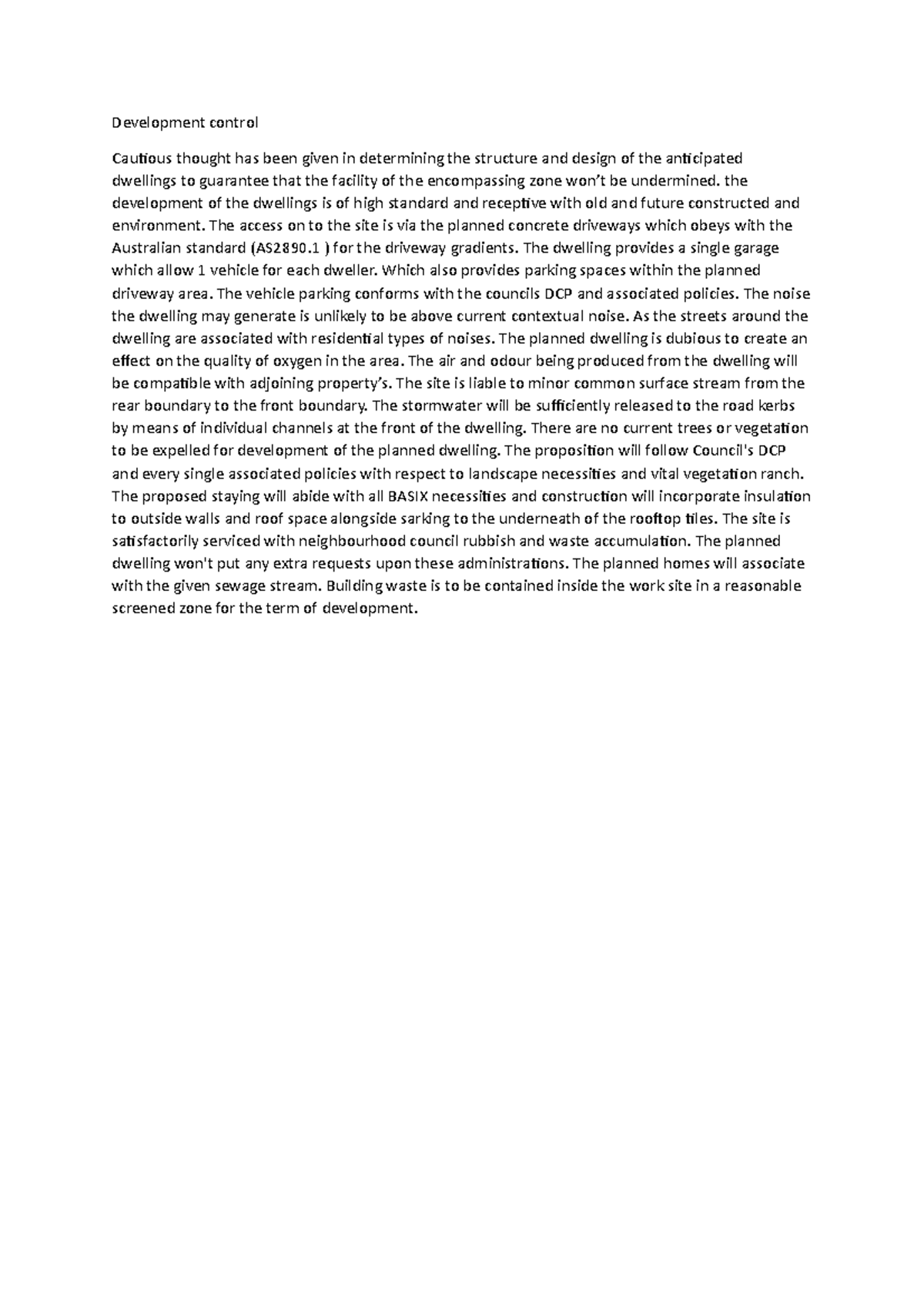 Development control - Development control Cautious thought has been given in determining the ...
