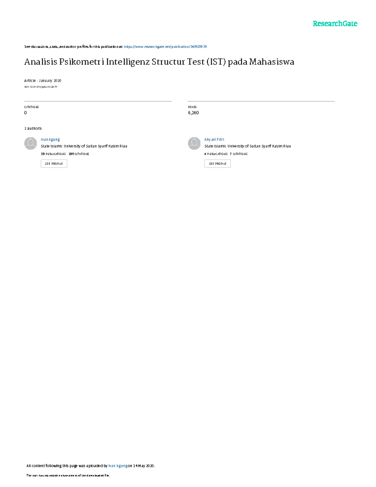 Analisis Psikometri Intelligenz Structur Test IST - See discussions ...
