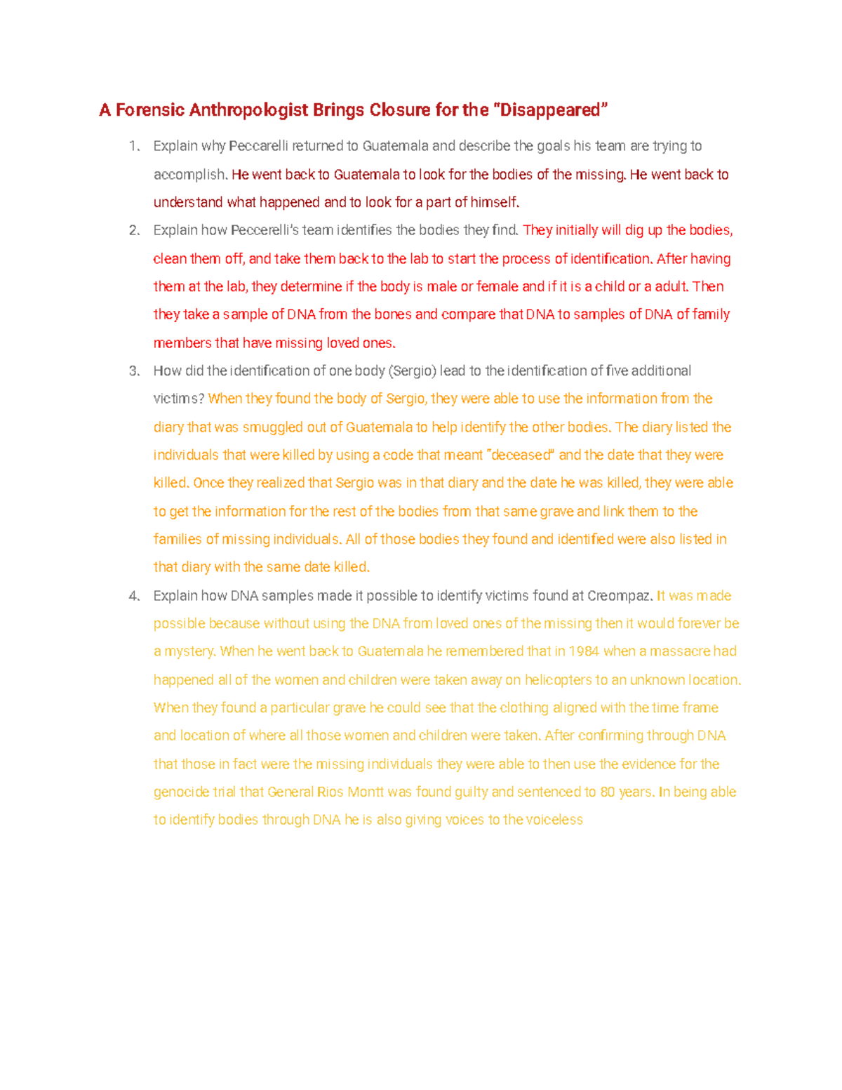 Unit 7 lab - Unit 7 lab Forensic Science - A Forensic Anthropologist ...