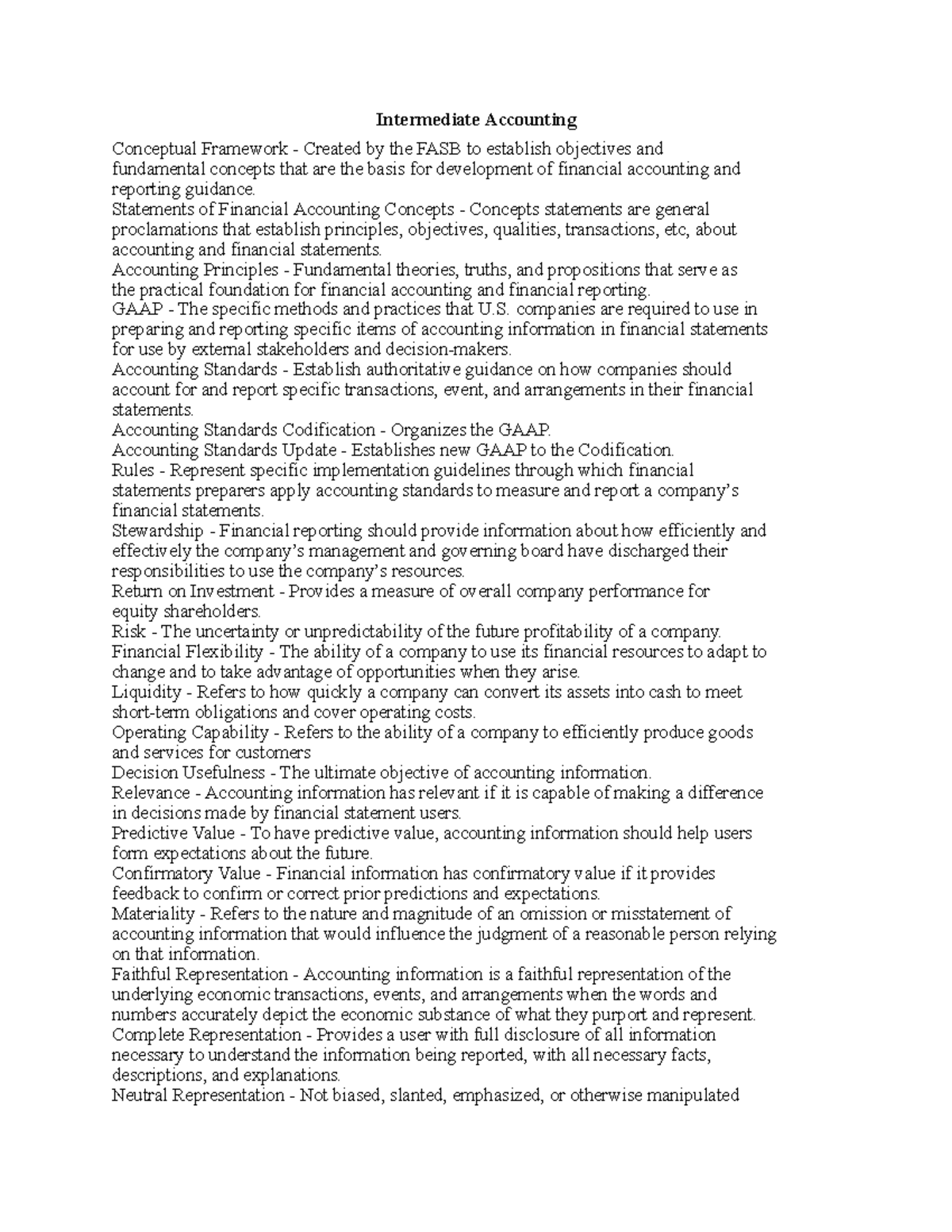 Acc 326 Intermediate Accounting Intermediate Accounting Conceptual