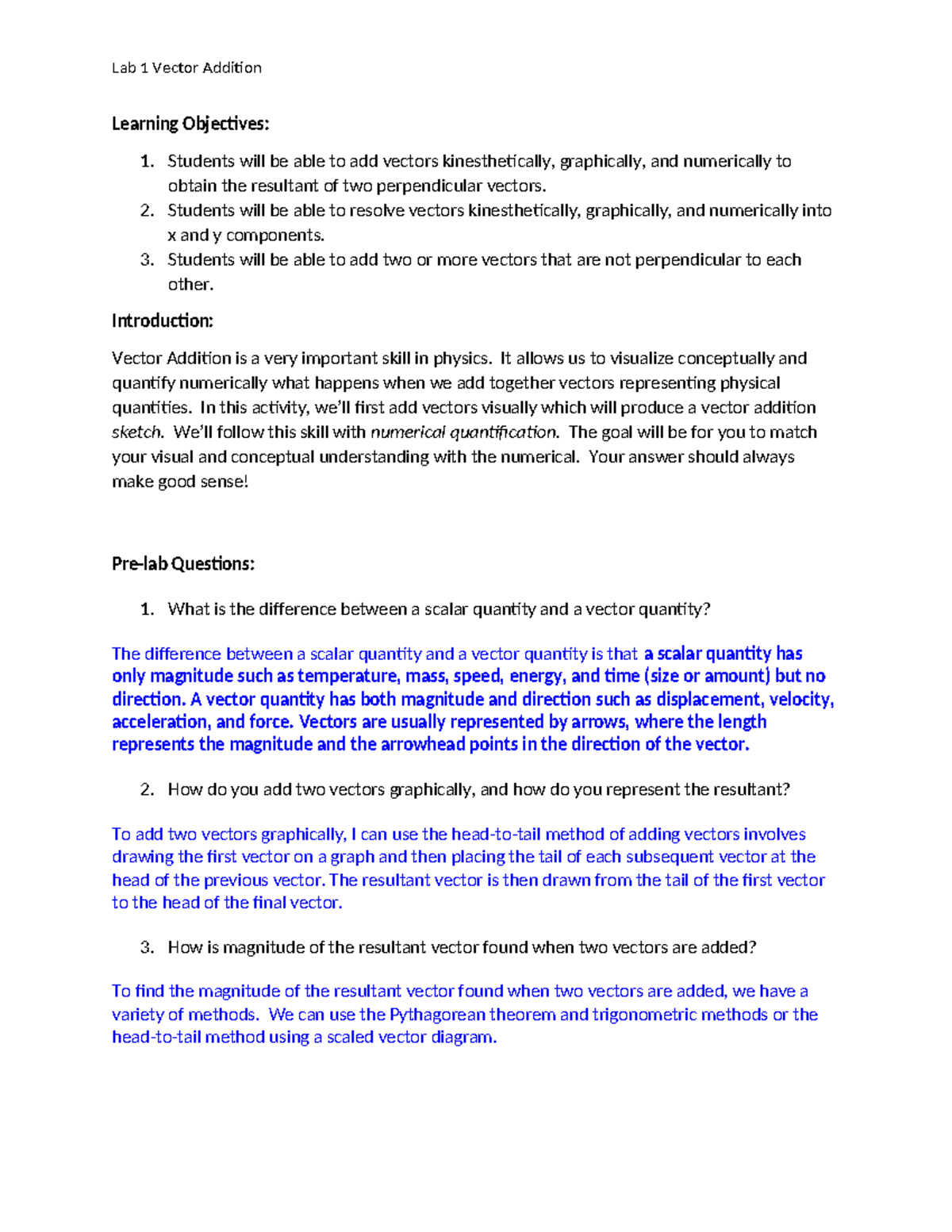 Lab 1 - Vector Addition - assignment - Learning Objectives: 1. Students ...