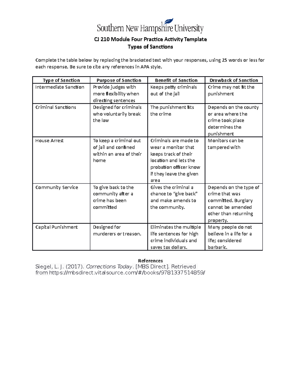 Freise CJ 210 Module Four Practice Activity Template - CJ 210 Module ...