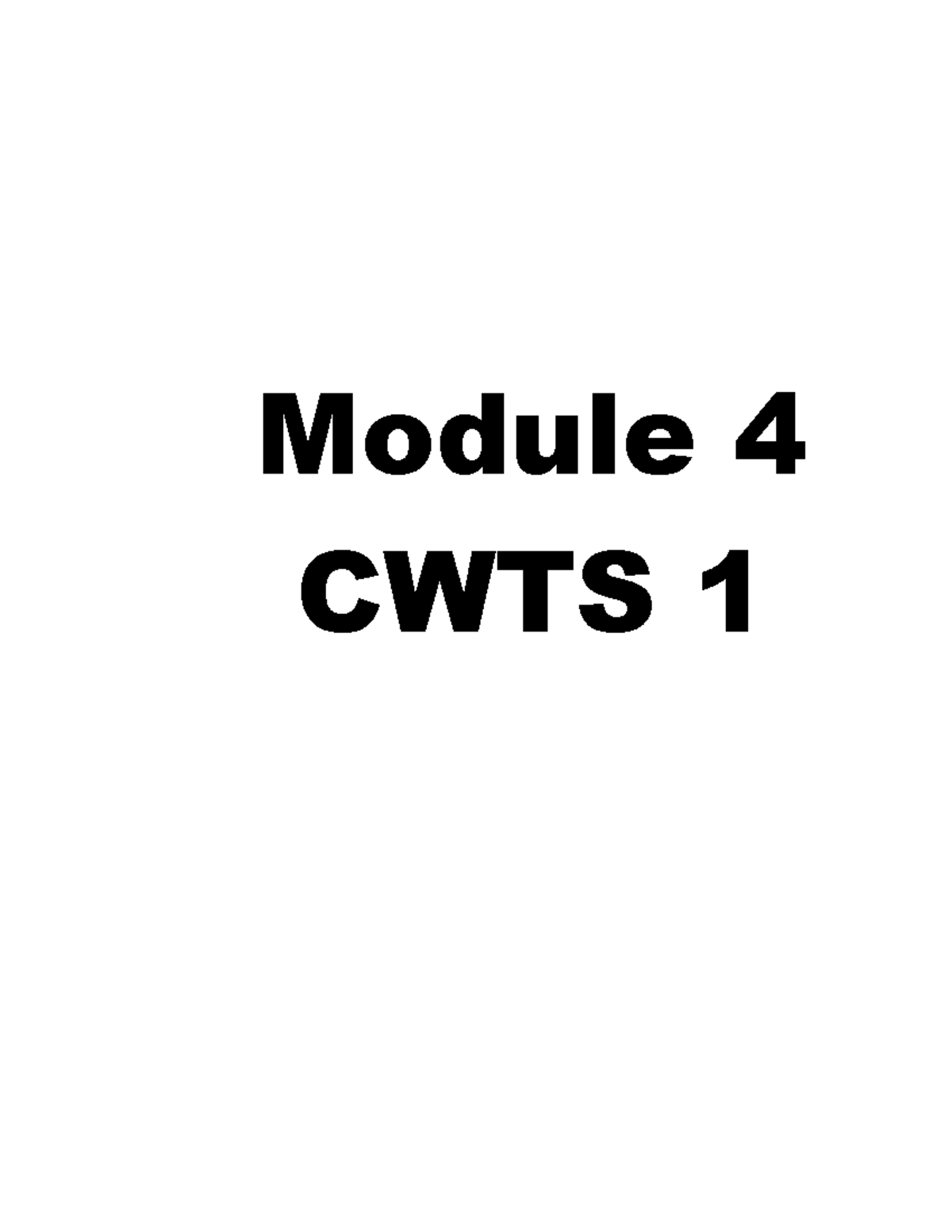 CWTS-1Module-4 - this is only a sample material - Module CWTS Republic ...
