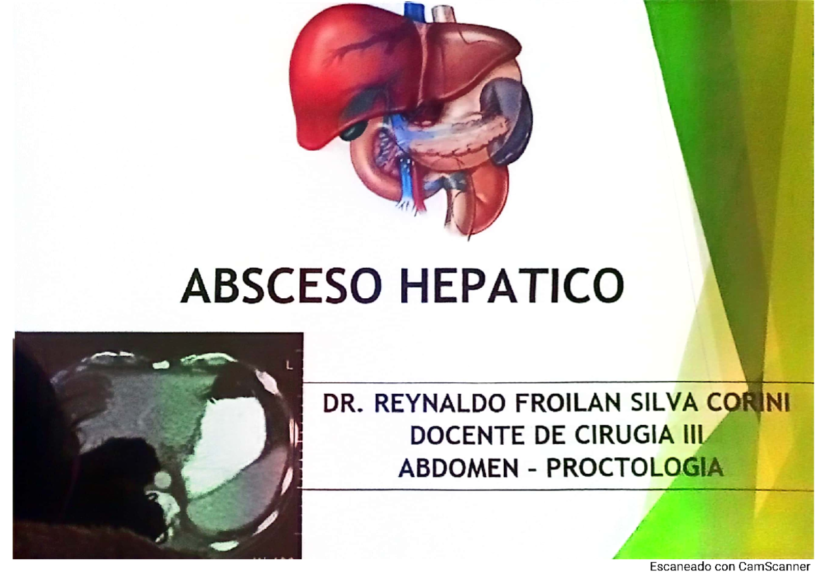 Absceso hepatico - Resumen Cirugía III - Studocu
