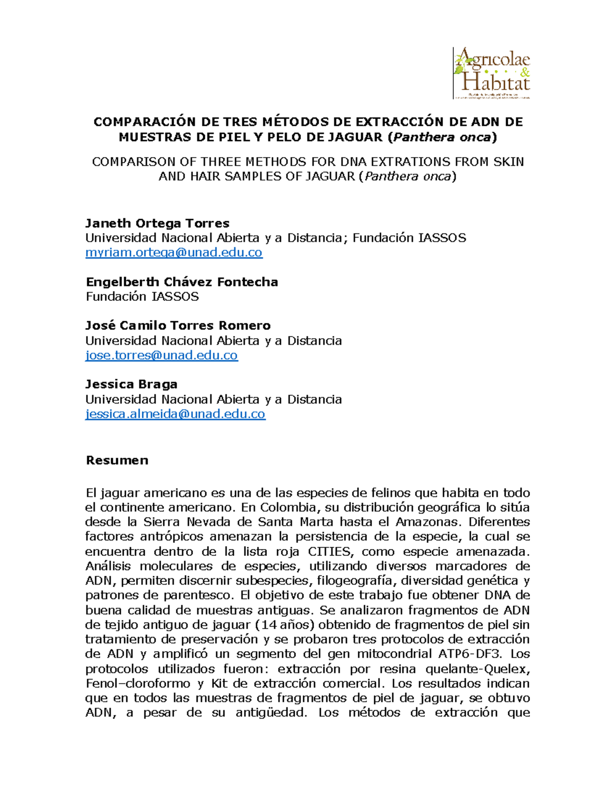 Comparacion De Tres Metodos De Extraccion De Adn D ComparaciÓn De