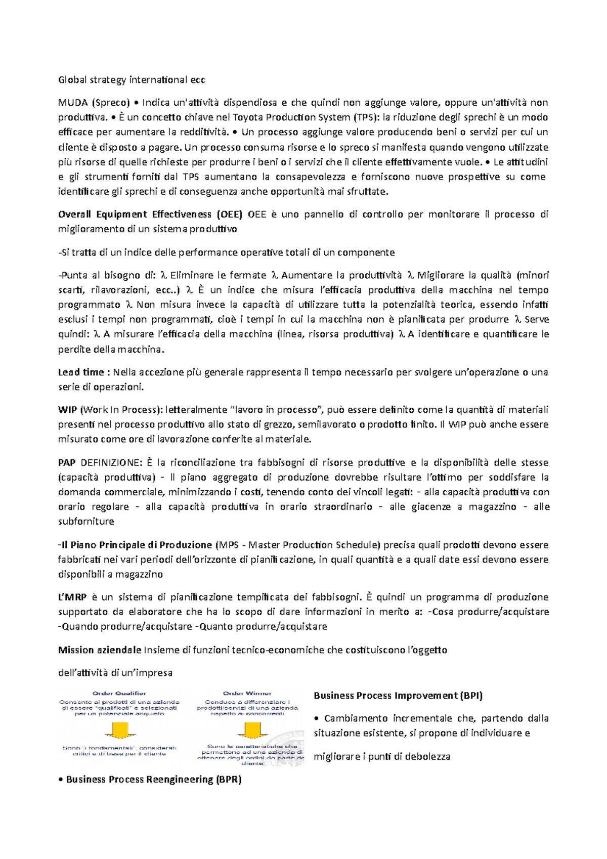GDO 1 - Operations - Global strategy international ecc MUDA (Spreco ...