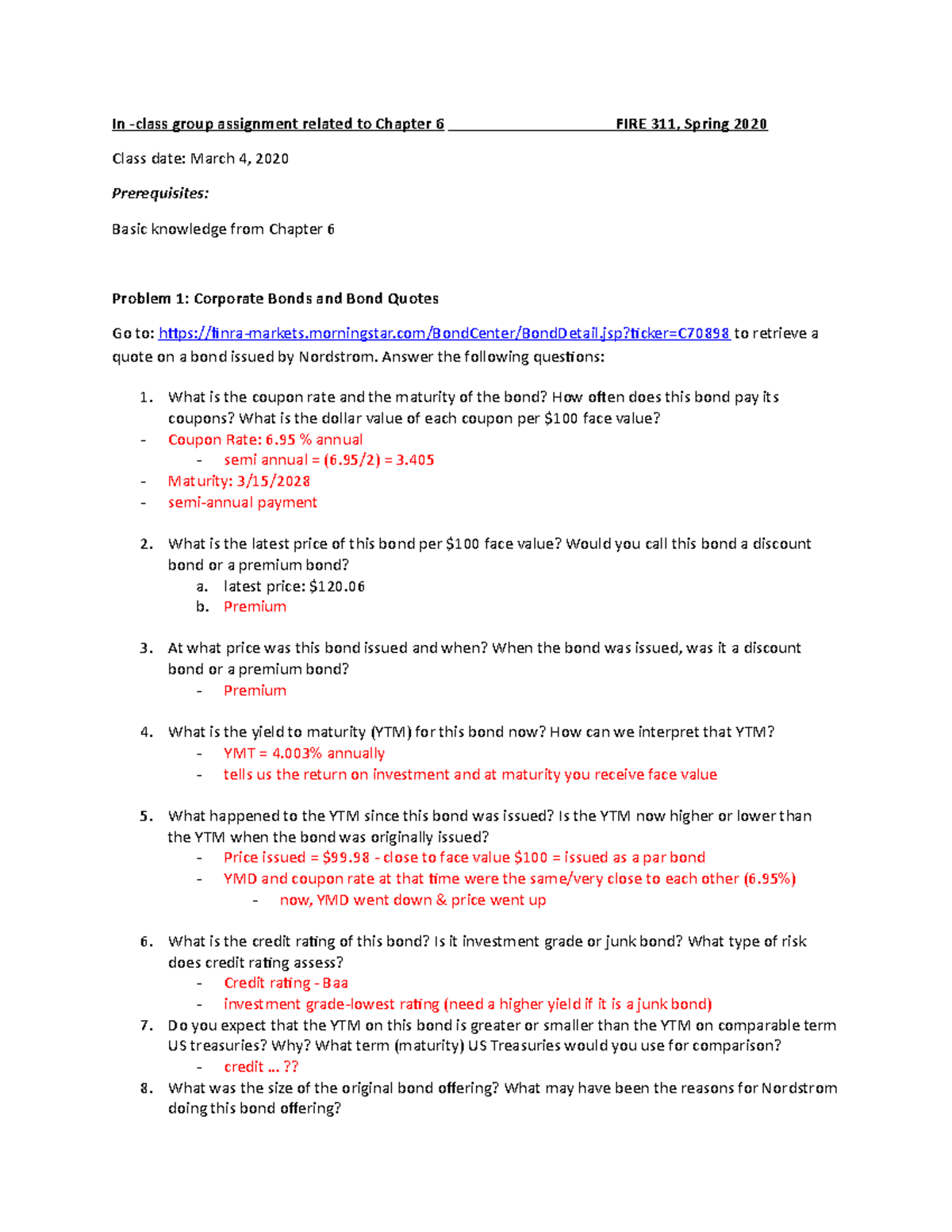 FIRE 311 - Chapter 6 group class assignment - In -class group ...