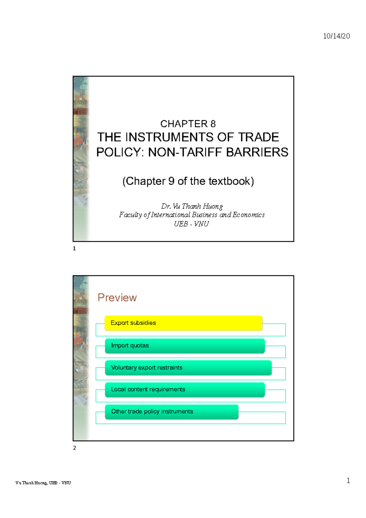 Chapter 8 non-tariff 2020 - CHAPTER 8 THE INSTRUMENTS OF TRADE POLICY ...