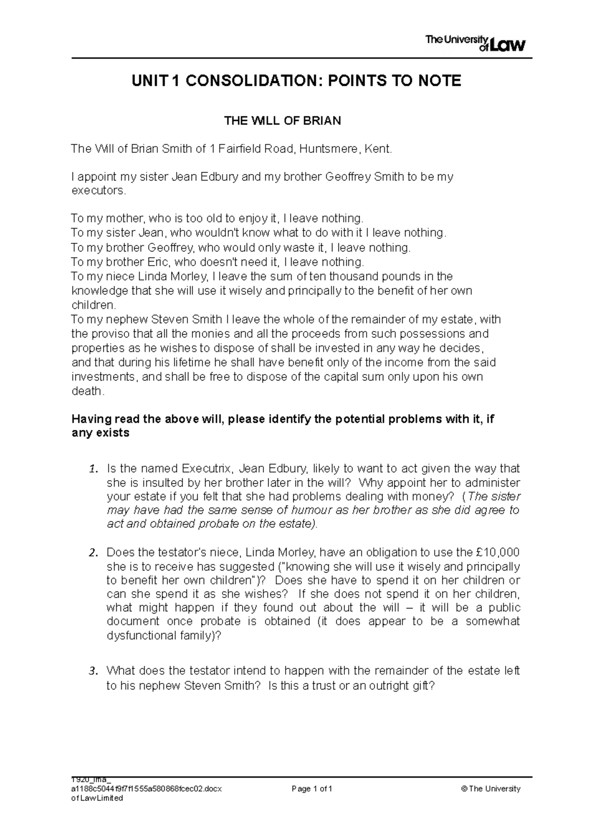2021 equity u01 ce02 consolidation points to note - UNIT 1 ...