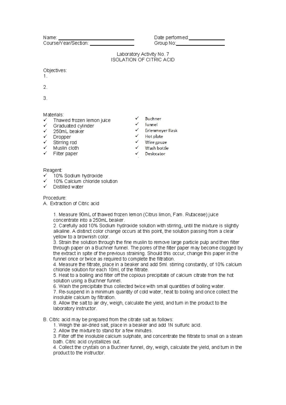 PCOG Prefi Manual - Name: Date performed: Course/Year/Section: Group No: Laboratory Activity No ...