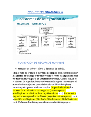 Sub-Sistema de Organización de RH - SUBSISTEMA DE ORGANIZACI”N DE RECURSOS HUMANOS. CONCEPTO DE ...