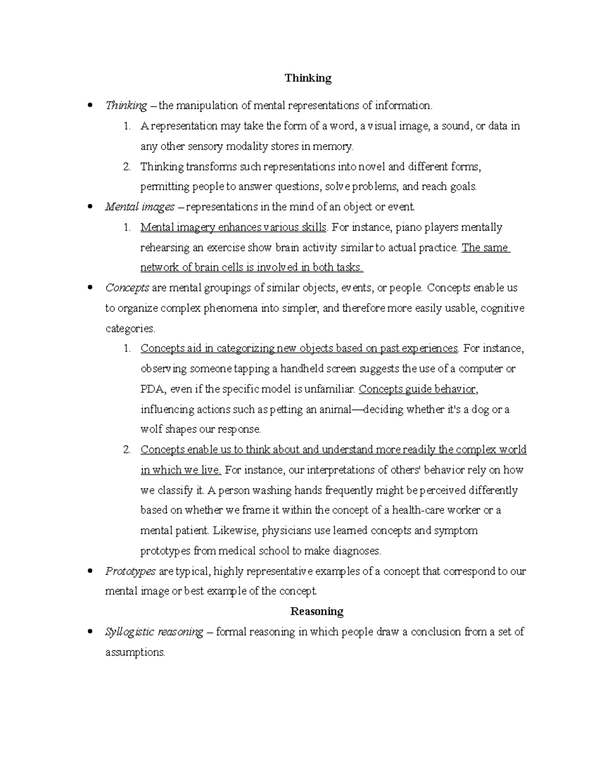 Module 23 Thinking and Reasoning - Thinking Thinking – the manipulation ...