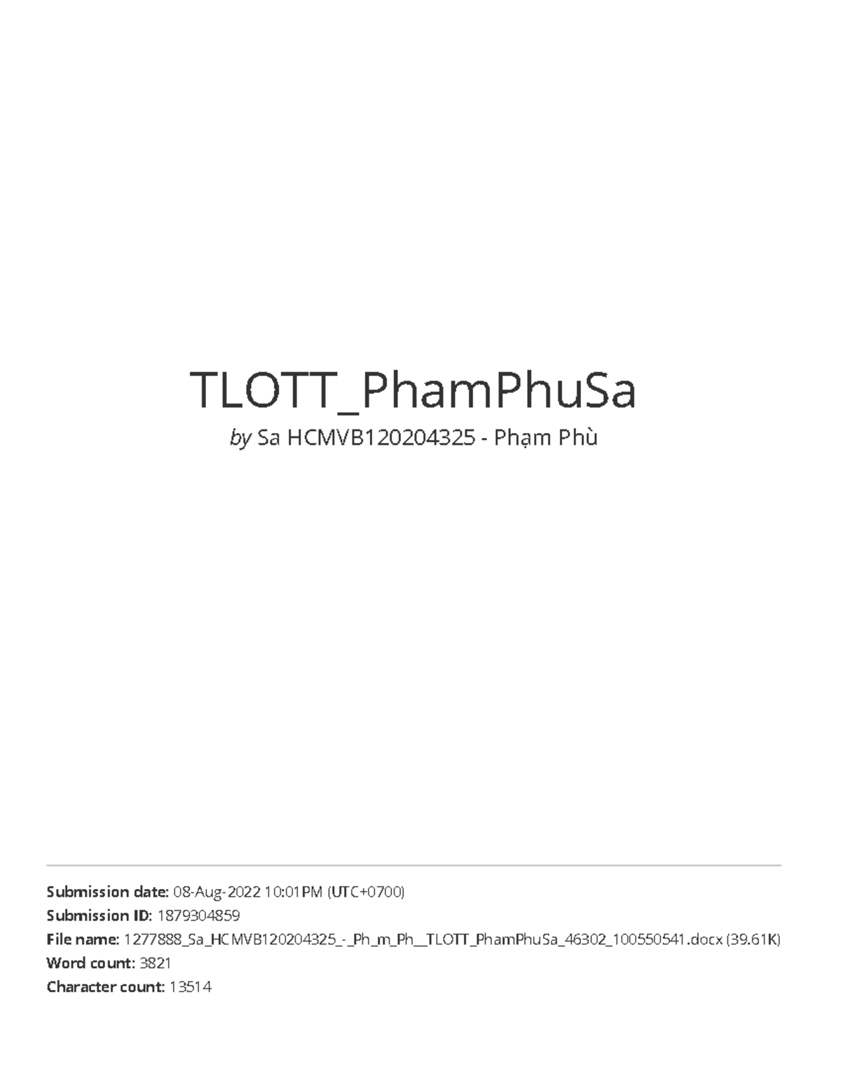 Tlott Pham Phu Sa - Bàn về quyền im lặng trong tố tụng hình sự - TLOTT_PhamPhuSa by Sa - Studocu